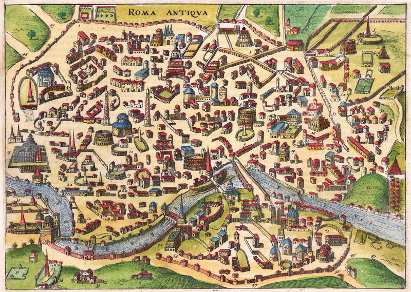 Rome - Oude landkaarten en plattegronden // Oudelandkaarten.nl
